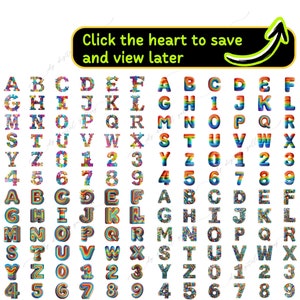 720 Colorful Alphabet Mega Bundle, Colorful Letters, Cute Letters ...