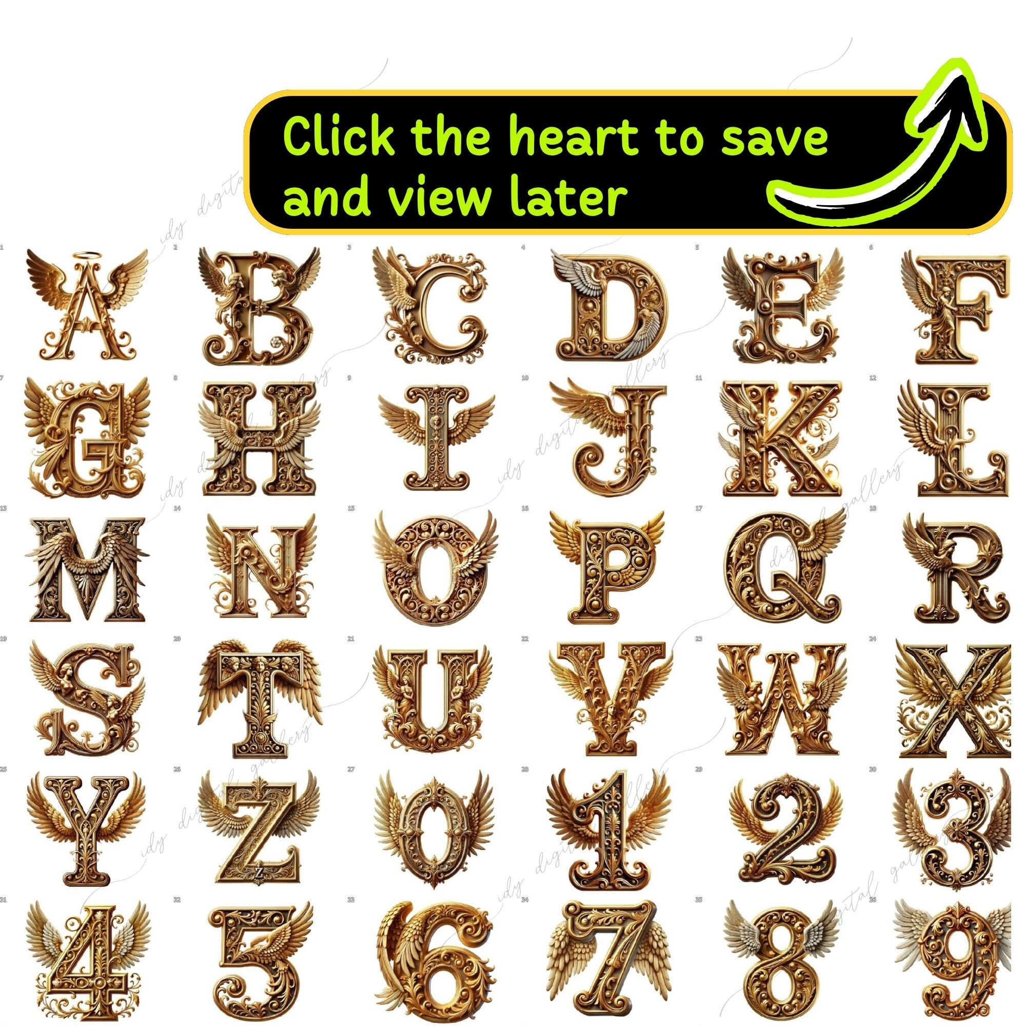 216 Victorian Alphabets & Numbers, Victorian Letters, Floral Alphabets ...