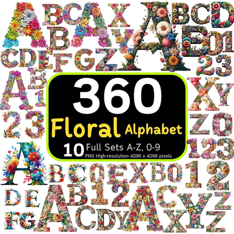 Flower Letters - Etsy