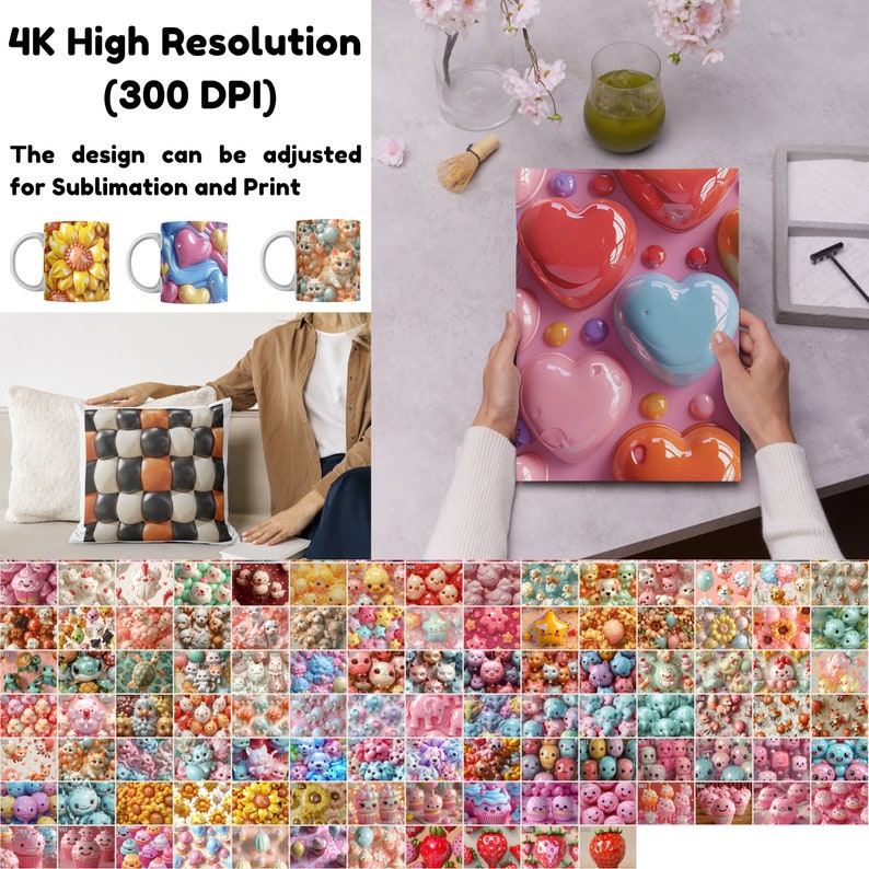 1,001 3D & Inflated 3D Sublimation Designs, Seamless Pattern, Tumbler ...