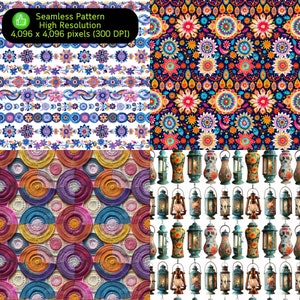 300+ Boho Seamless Digital Papers Bundle, Seamless Patterns, Boho ...