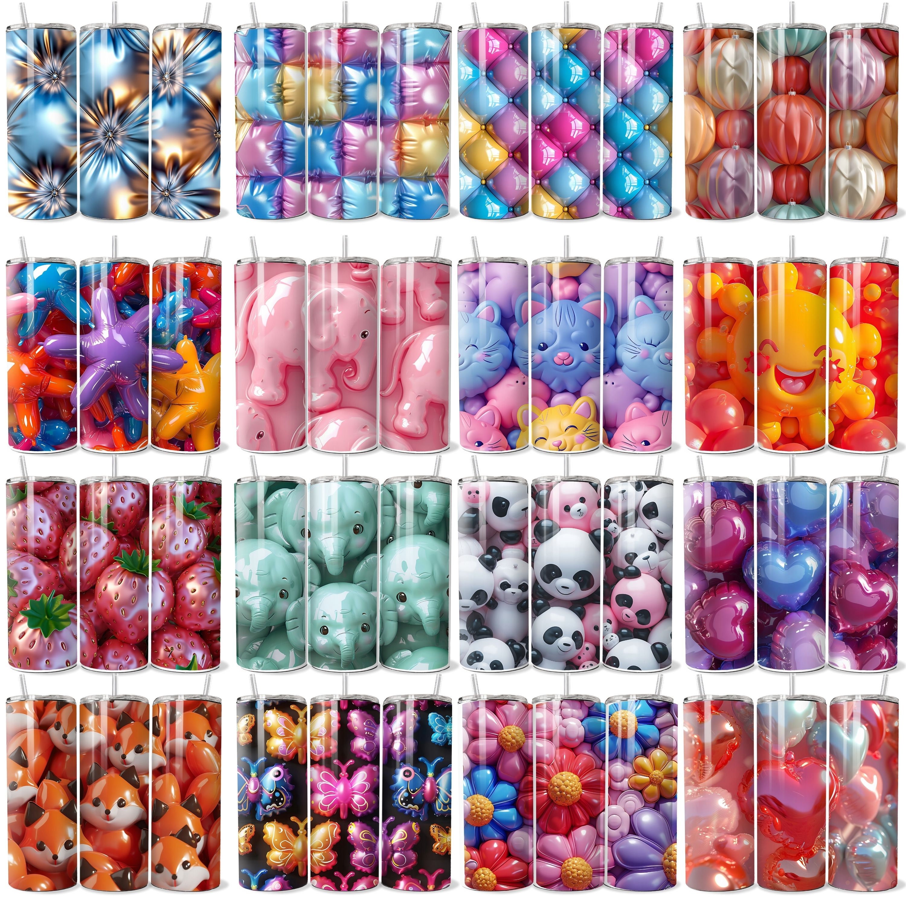 1,001 3D & Inflated 3D Sublimation Designs, Seamless Pattern, Tumbler ...