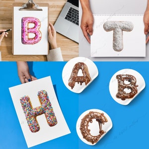 216 Donut Alphabet & Numbers Bundle, Sweet Treats PNG, Cute Alphabet ...