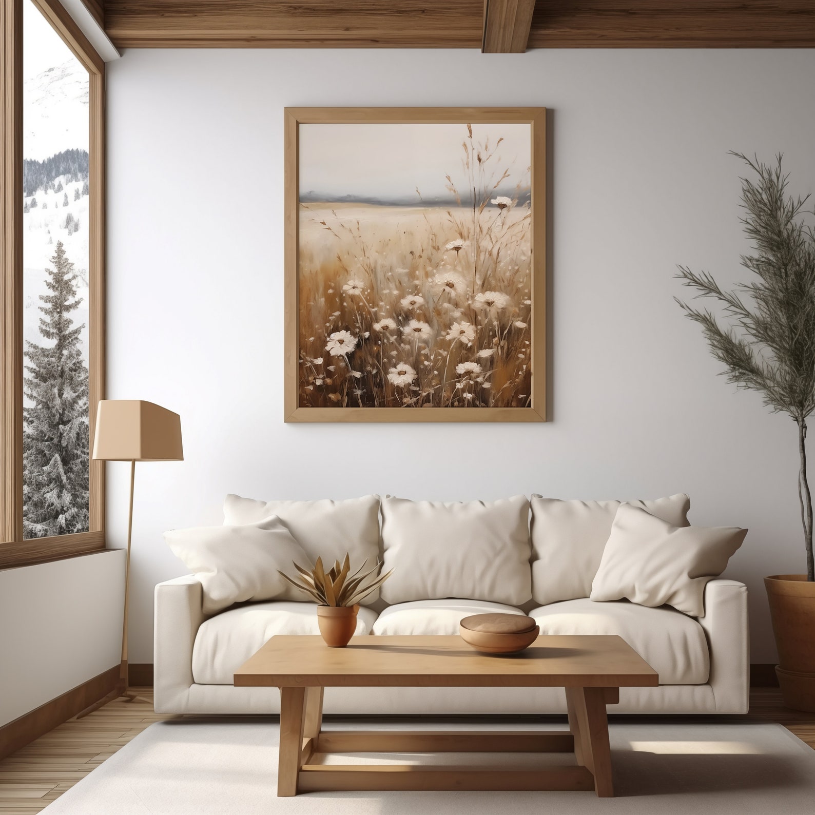 Printable Wildflower Impasto Oil Painting, Vintage Cottage, Nature ...