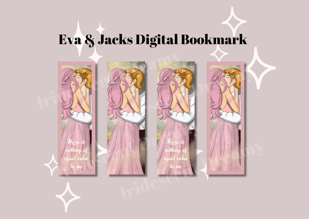 Eva Jacks Fanart Digital Bookmark, 4 Bookmarks, OUABH, Once Upon a Broken Heart, Bookish ...