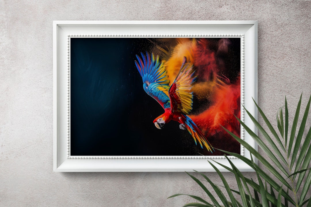 Macaw, Fine Art Print, Printable Download Art, Digital Art, Animal ...