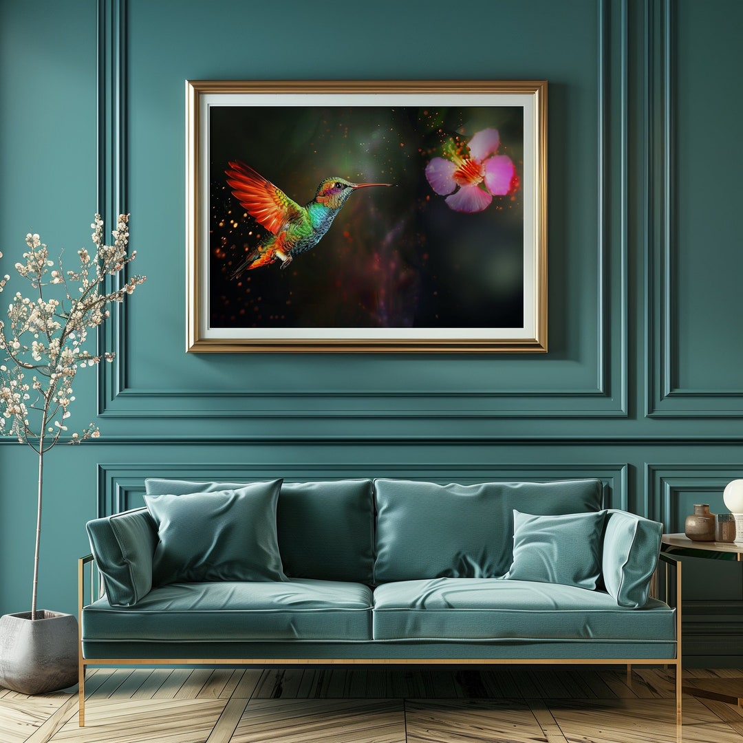 Hummingbird Fine Art Print, Hummingbird, AI Artwork, Wall Art, Home ...