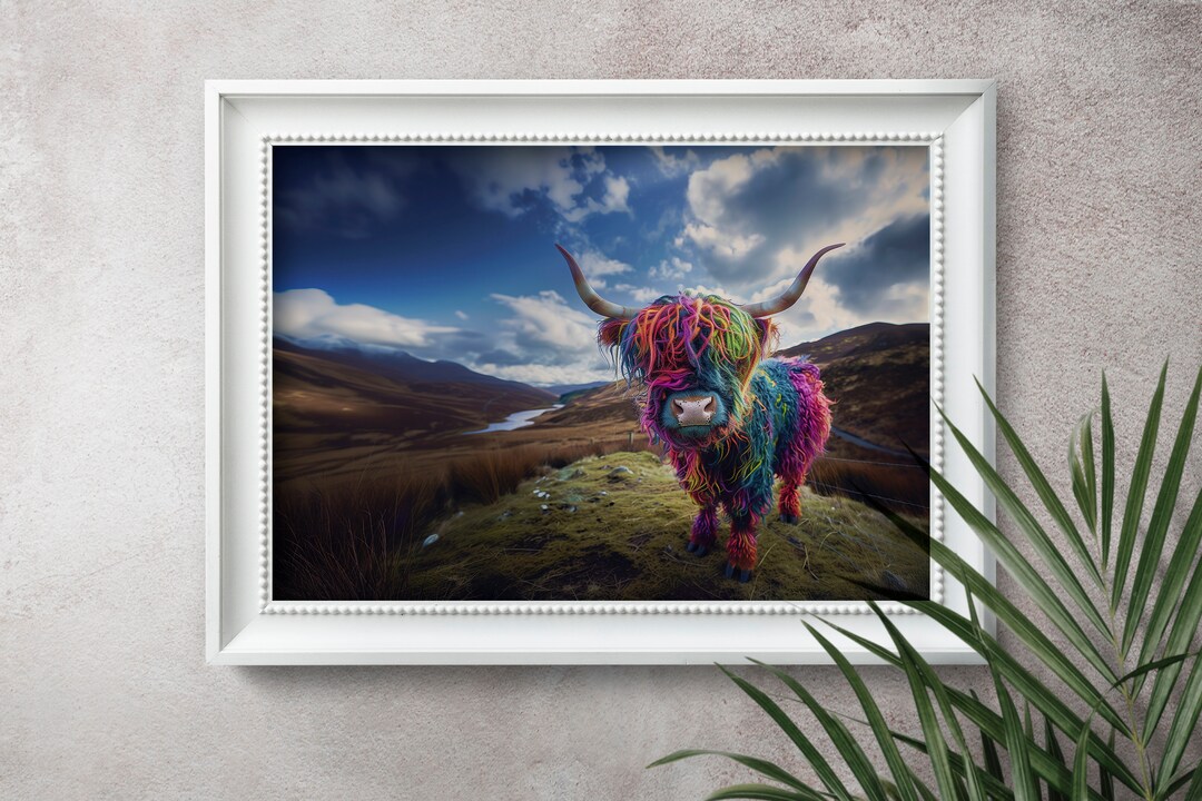Highland Cow, Fine Art Print, Printable Download Art, Digital Art ...