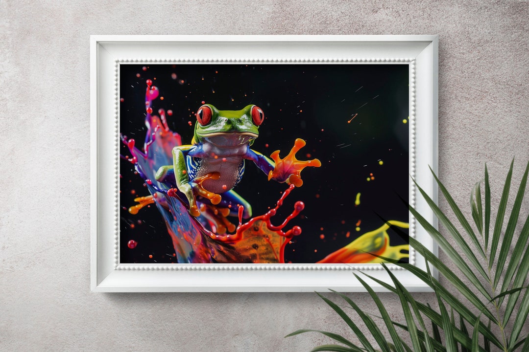 Frog, Fine Art Print, Printable Download Art, Digital Art, Animal Print ...