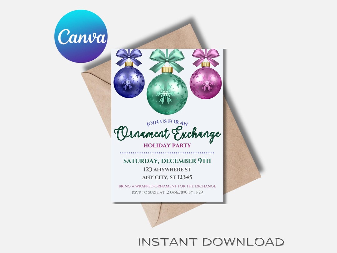 Ornament Exchange Holiday Party Invitation, Ornament Exchange ...