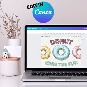 Donut Miss the Fun Birthday Party, Editable Donut Invitation, Sprinkle ...