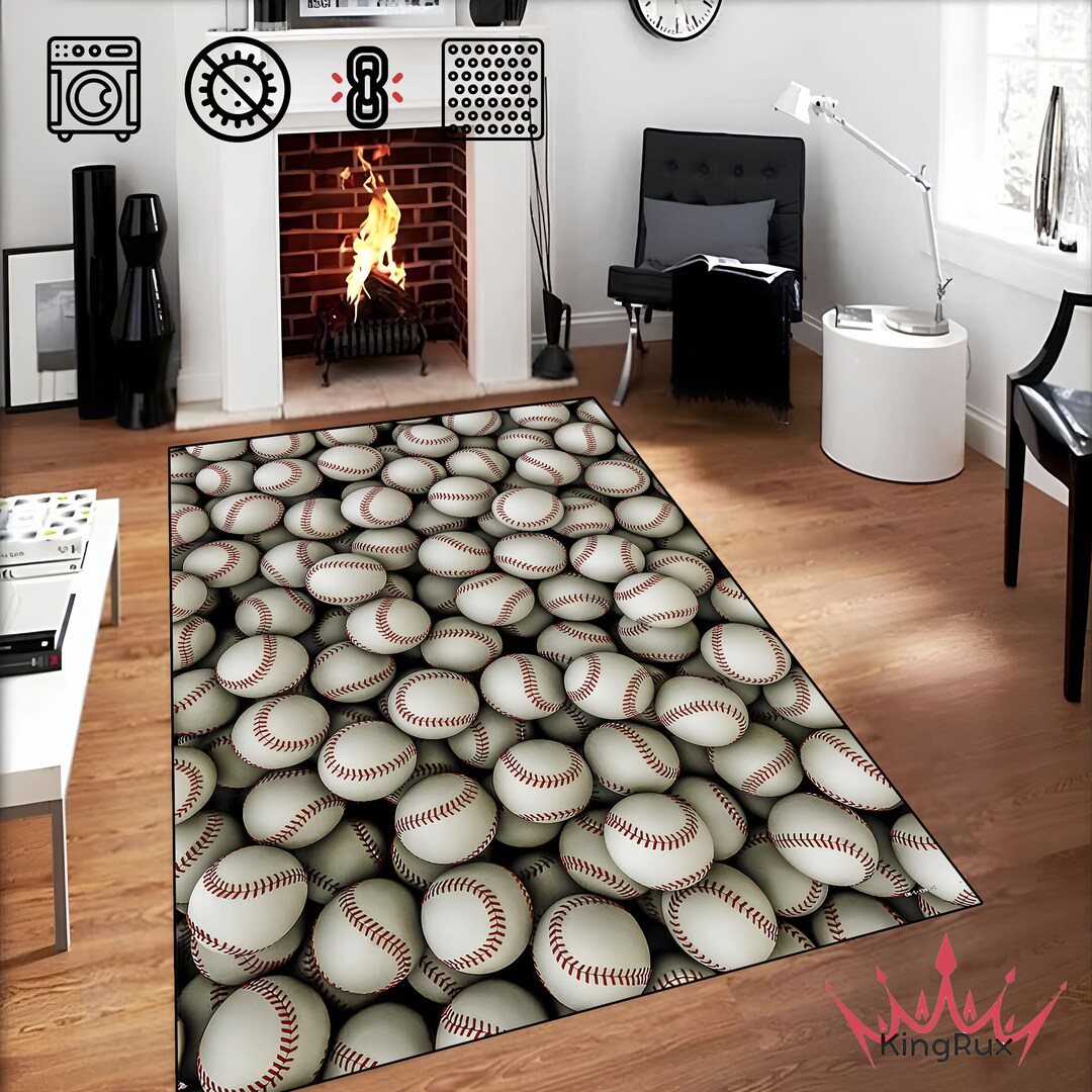 Baseball Rug, Baseball, Sports Rug, Sports Rug, Living Room Rug, Kids ...