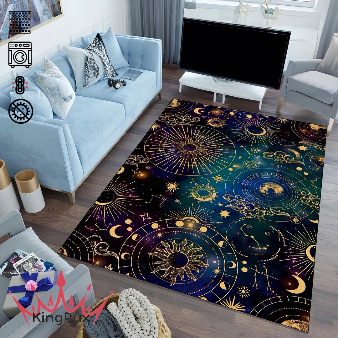 Astrology Rug, Zodiac Themed Rug, Moon Rug, Moon Light Rug, Moon ...