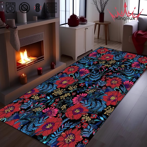 Floral Rug - Etsy