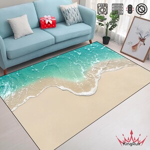 Beach Rug, Summer Rug, Beach Carpet, Beach Design Rug, Sandy Seashore ...