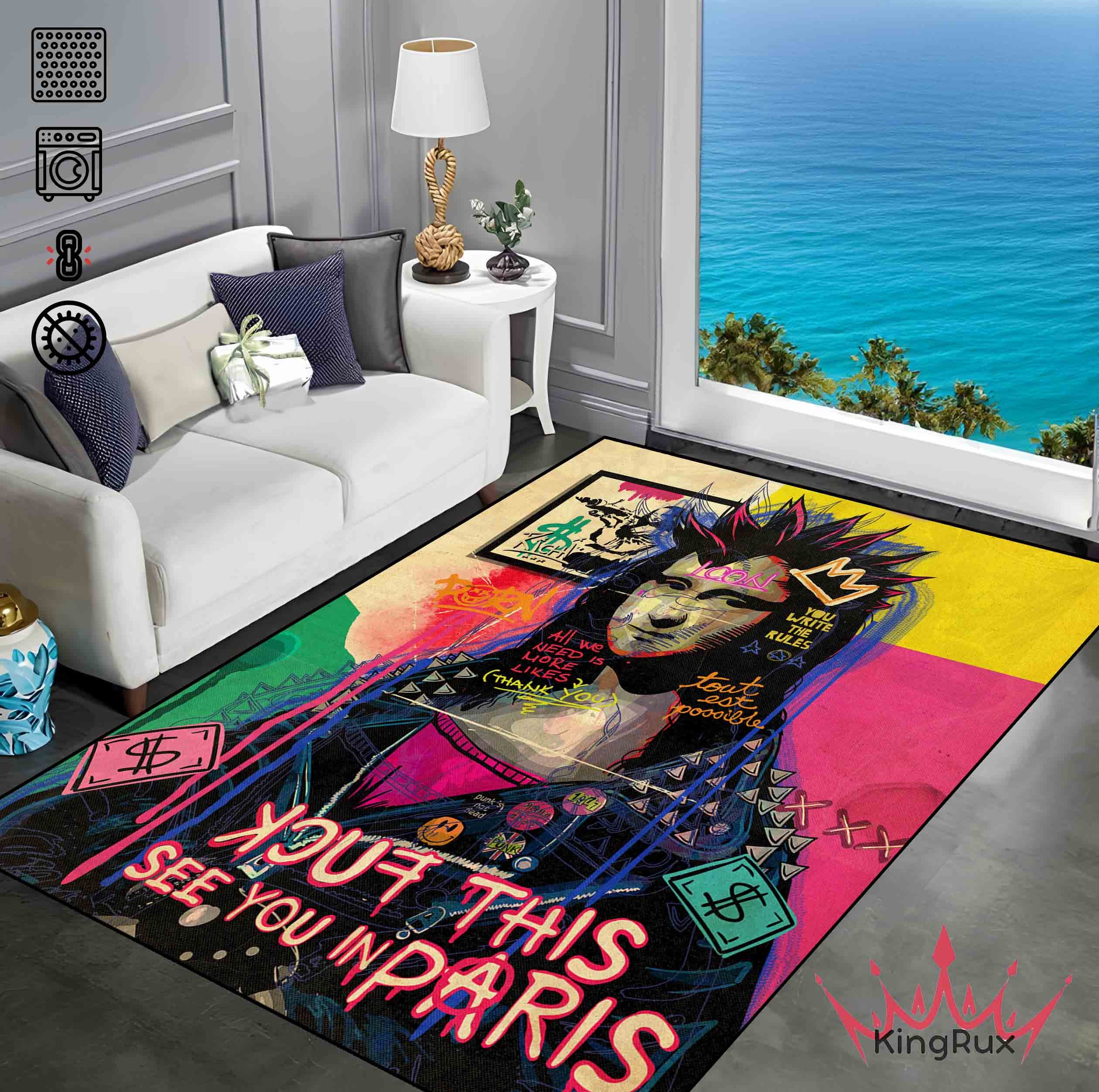 Graffiti Rug, Graffiti, Pop Art Graffiti Rug, Graffiti Design Rug ...