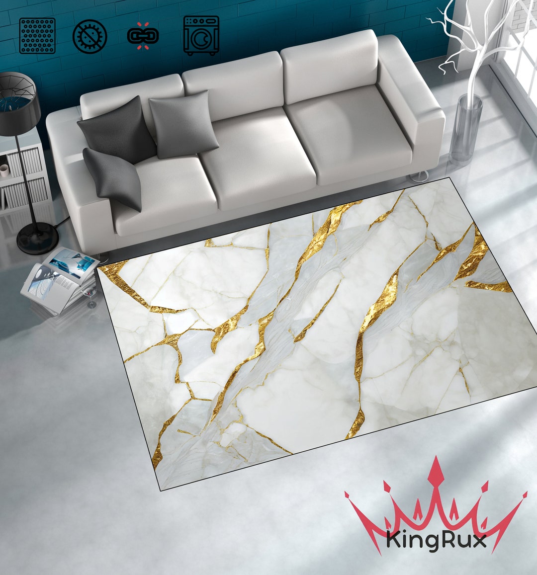 White Marble Design Rug, White Marble Pattern Rug, White Stone Pattern ...