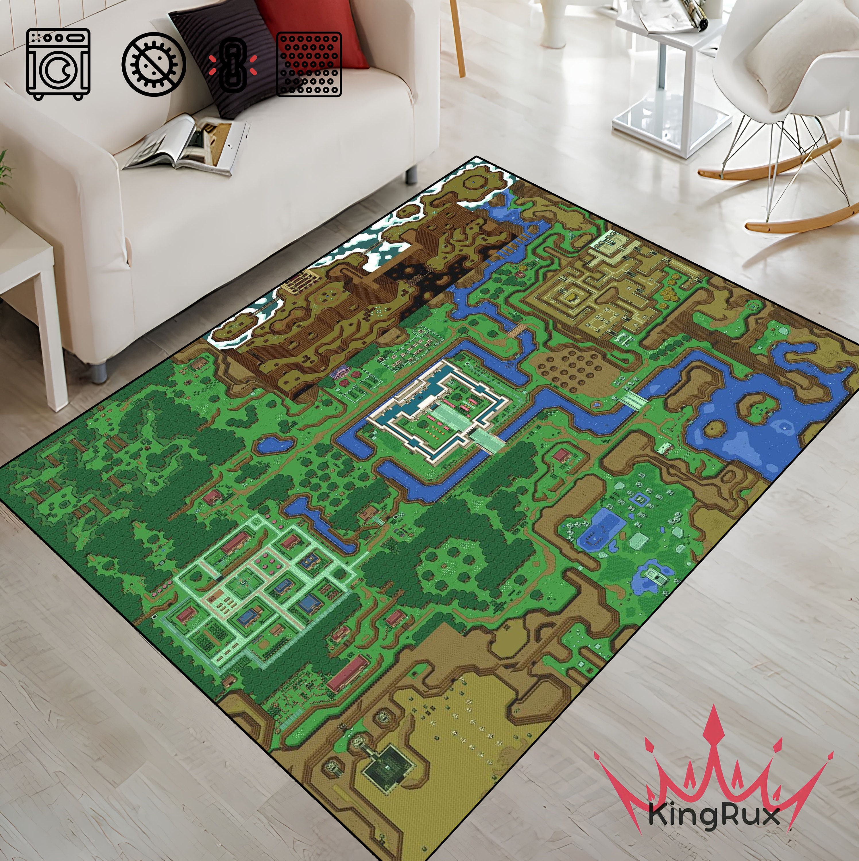 Legend of Zelda Map Rug, Zelda Map Rug, Zelda Cross Stitch Map, Map ...