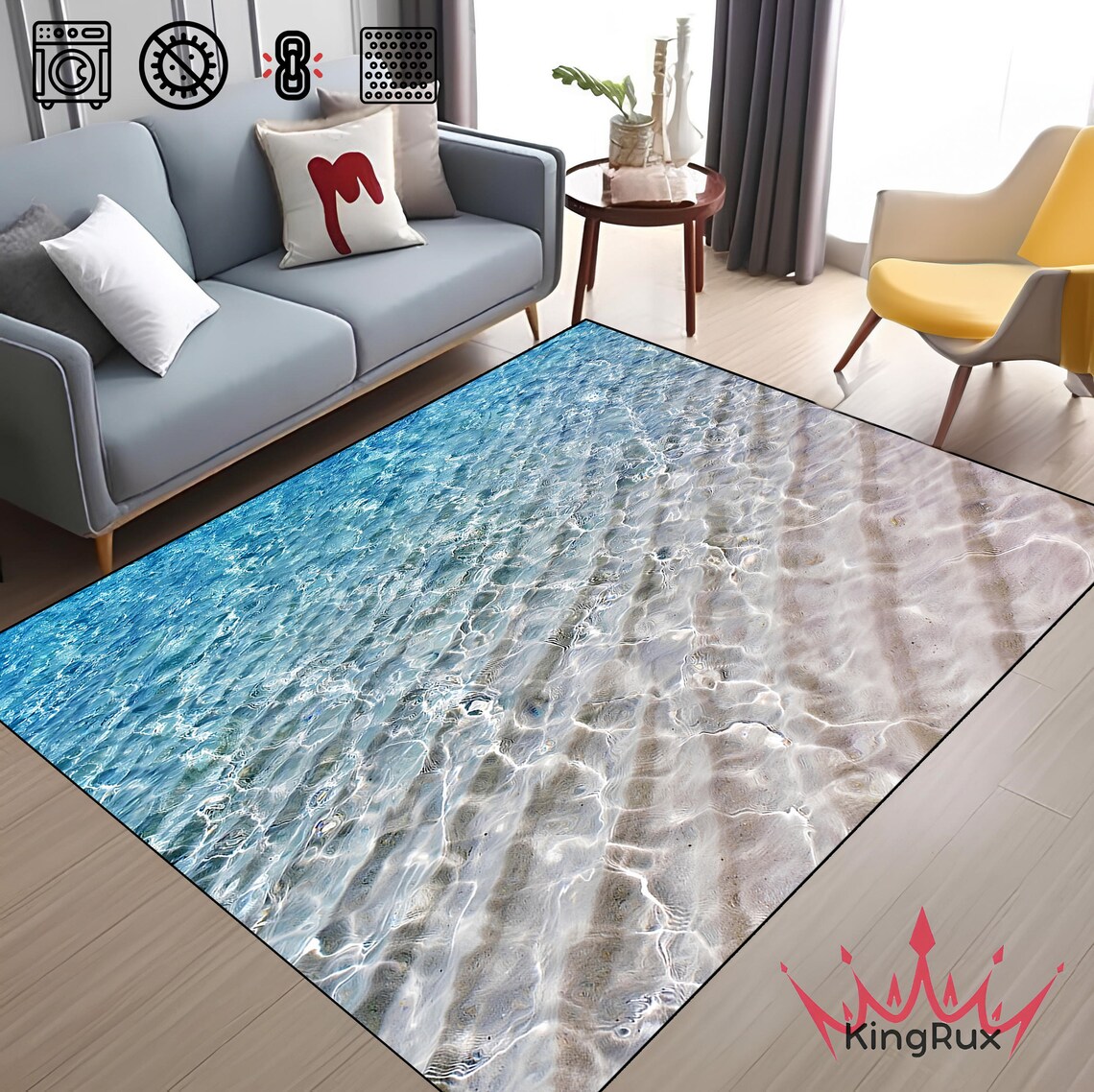 Beach Rug, Summer Rug, Beach Carpet, Beach Design Rug, Sandy Seashore ...