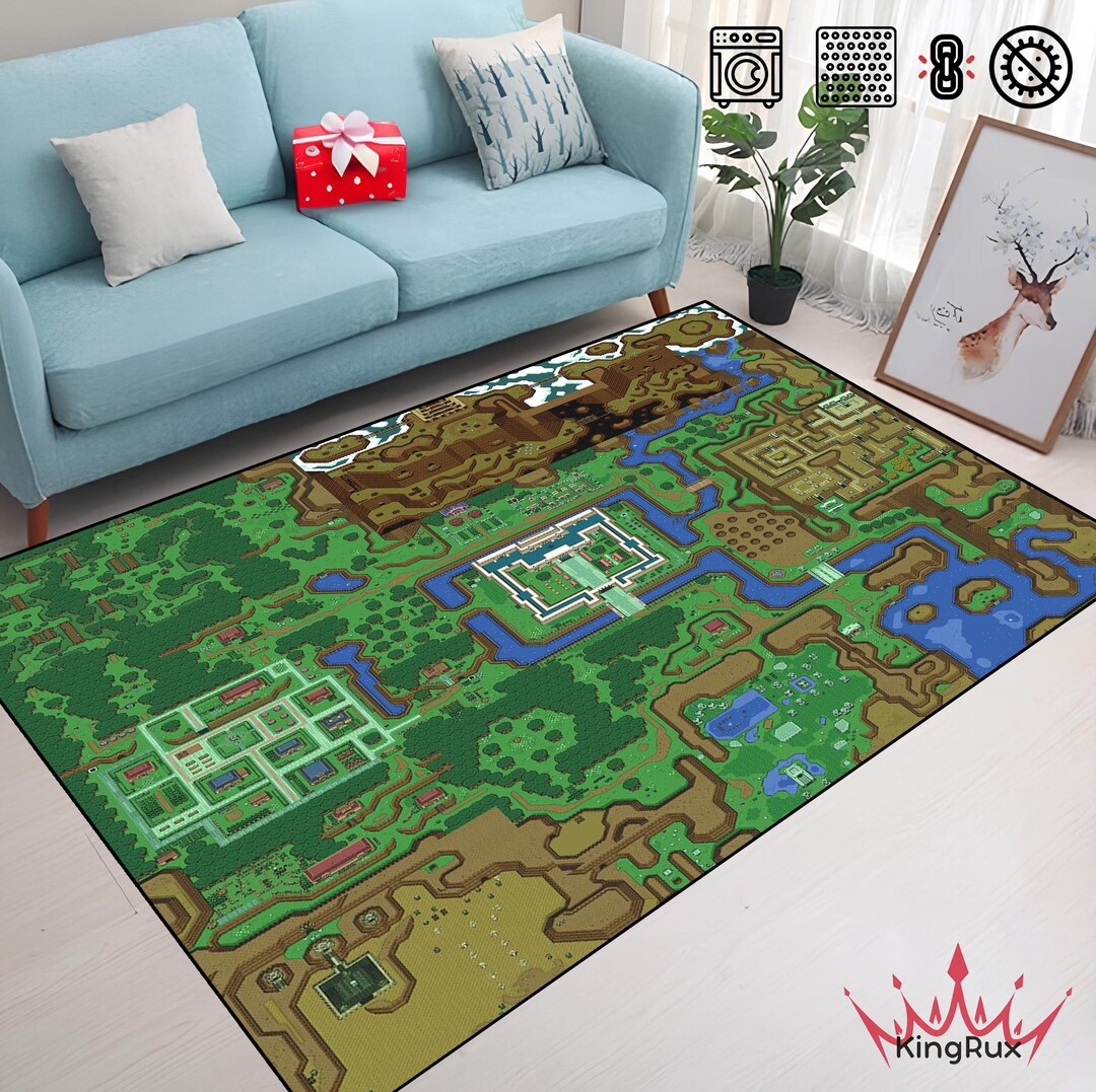 Legend of Zelda Map Rug, Zelda Map Rug, Zelda Cross Stitch Map, Map ...