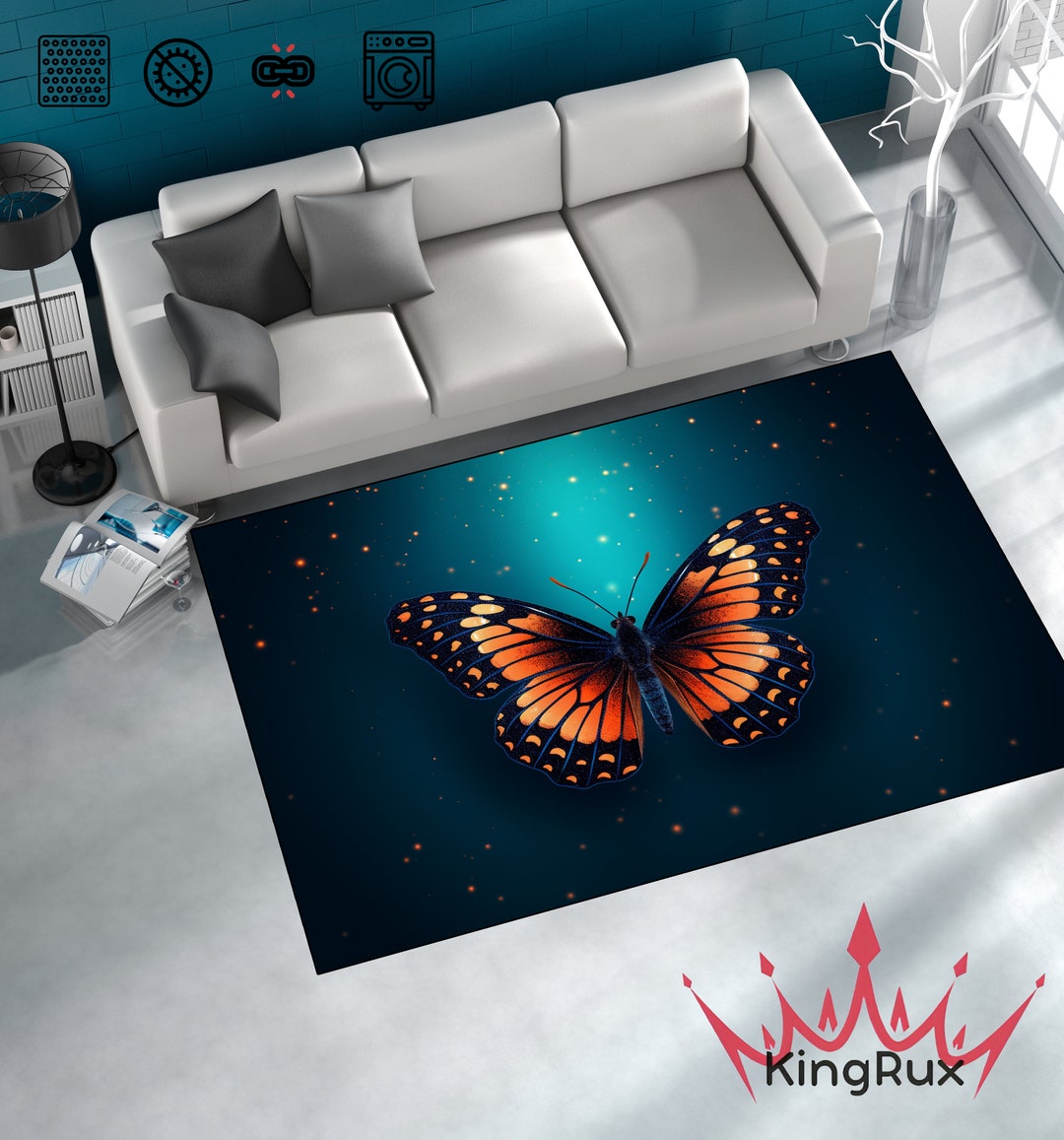 Butterfly Rug, Butterfly Design Rug, Butterfly Themed Rug, Animal Rug ...