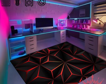 Colorful Neon Rug, Gaming Rug, Gamer Rug, Game Room Rug, Gift for Gamer ...
