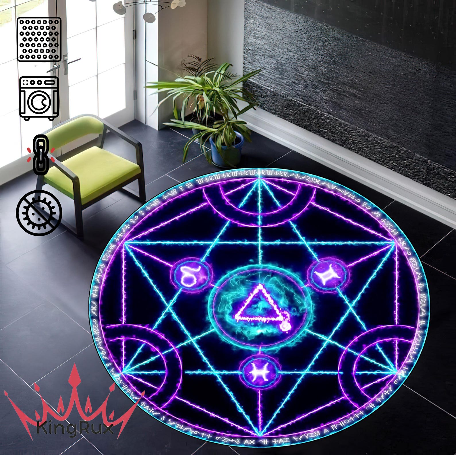 Full Metal Transmutation, Round Rug,circle Cool Rug, Japanese Anime Rug ...