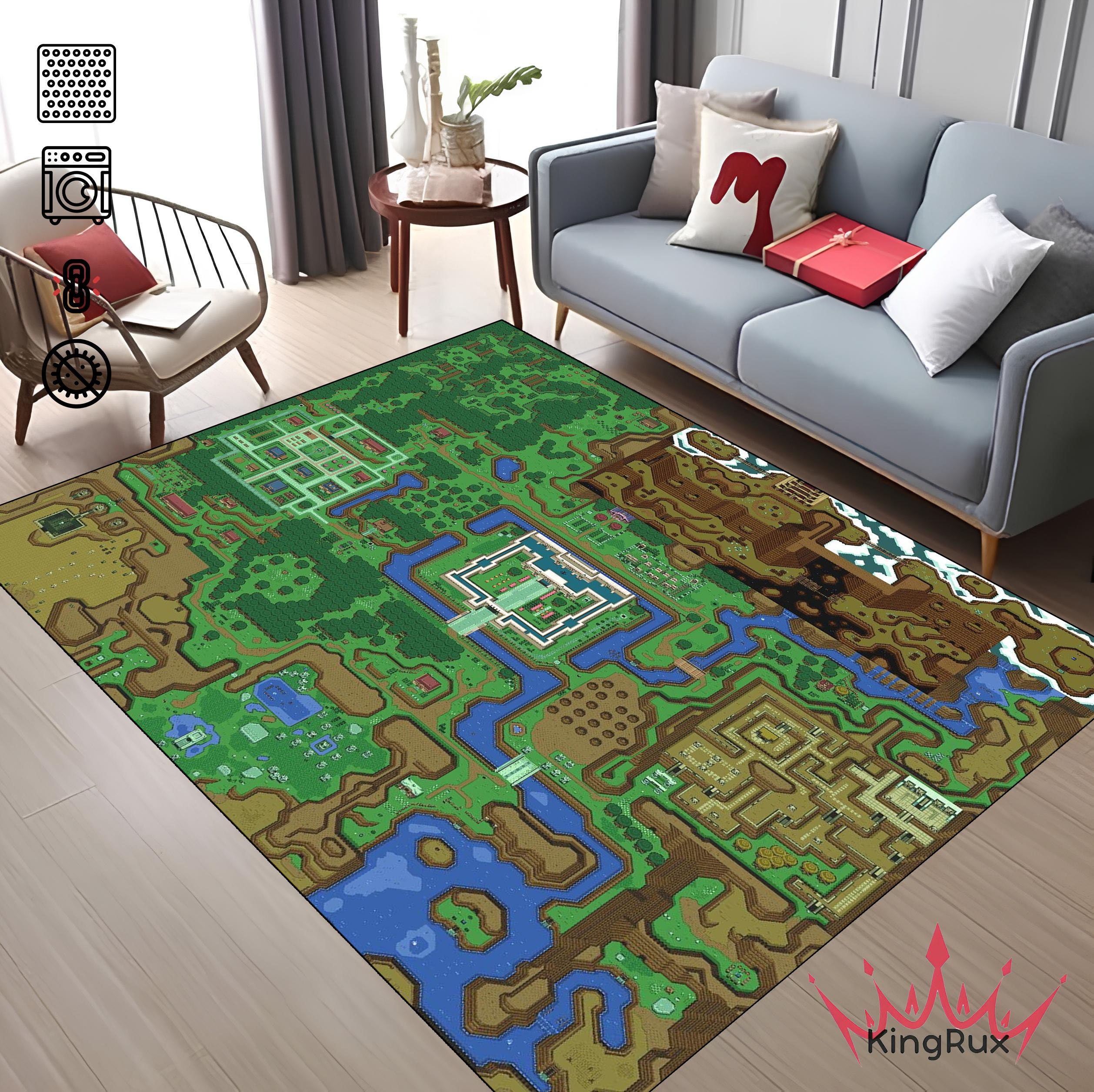 Legend of Zelda Map Rug, Zelda Map Rug, Zelda Cross Stitch Map, Map ...