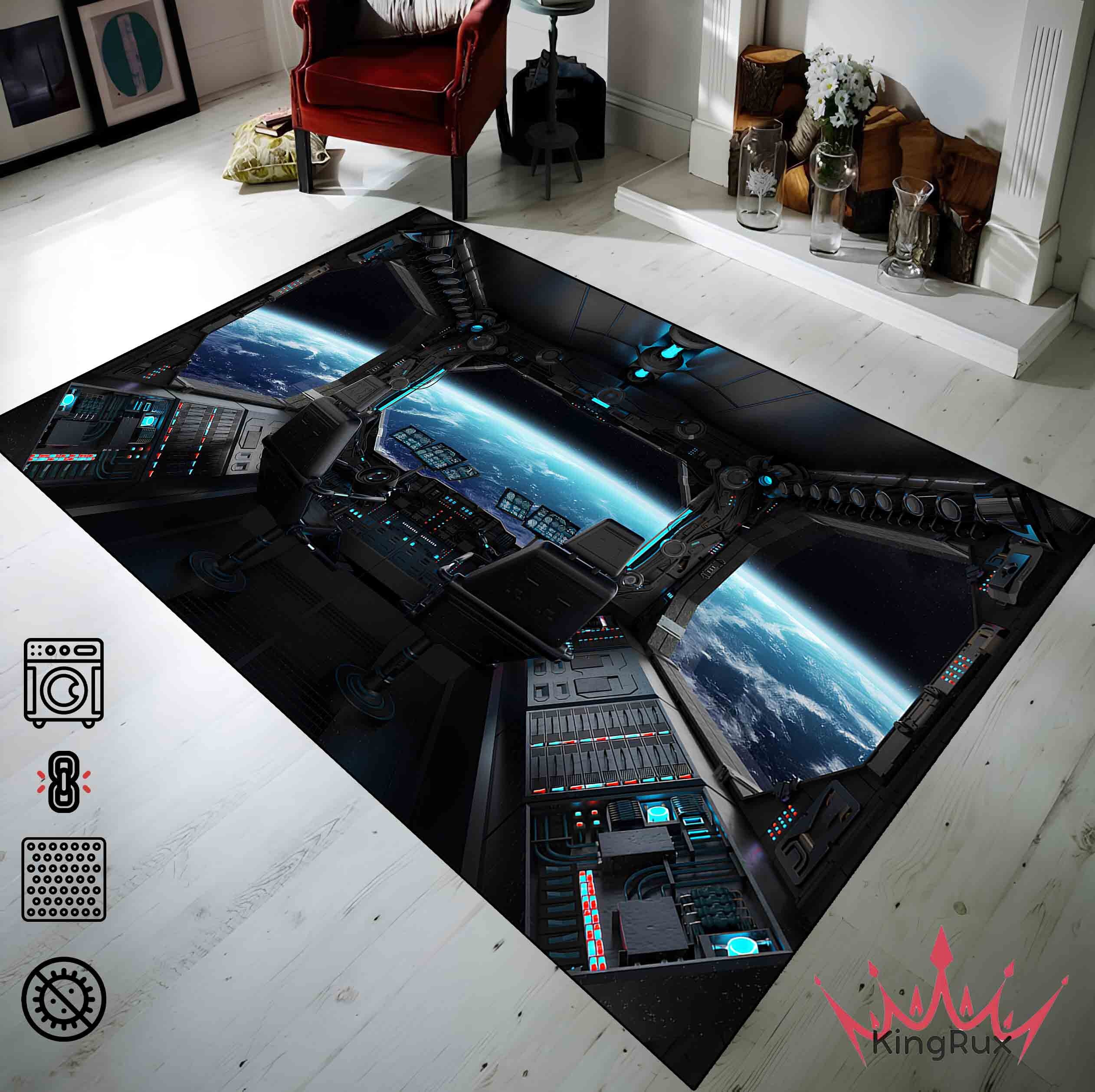 Spaceship Cockpit Rug, Spacecockpit Rug, Space Rug, Control Panels ...