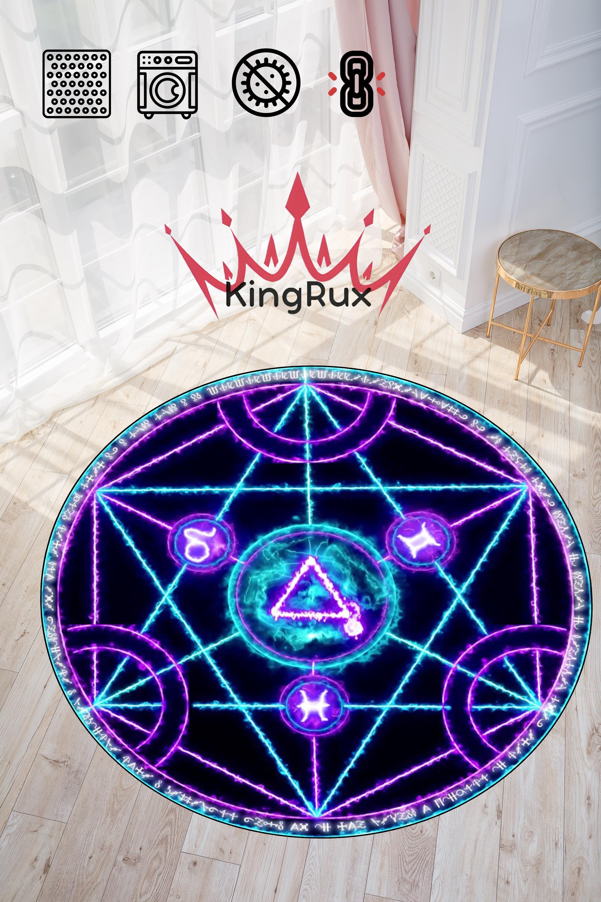 Full Metal Transmutation, Round Rug,circle Cool Rug, Japanese Anime Rug ...