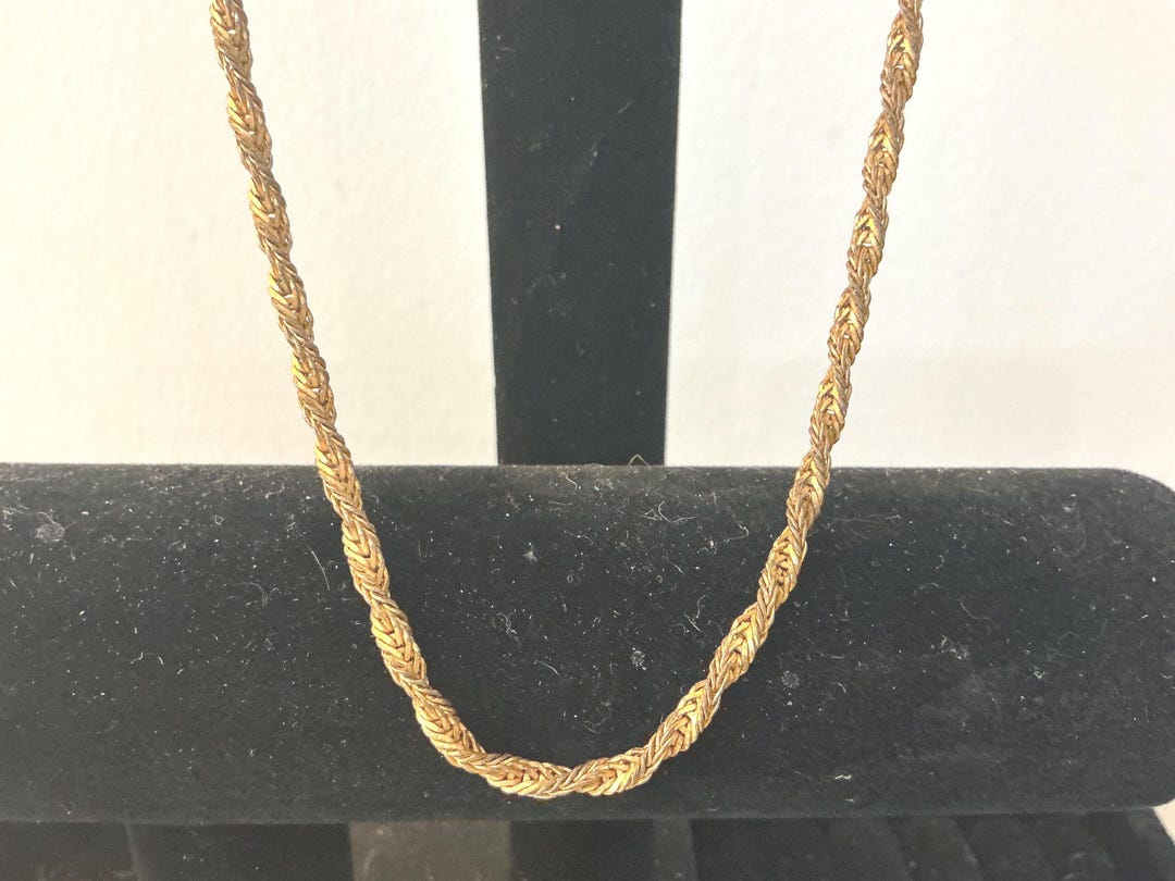 Antique Signed Miriam Haskell Gold Tone Chain Necklace - Etsy