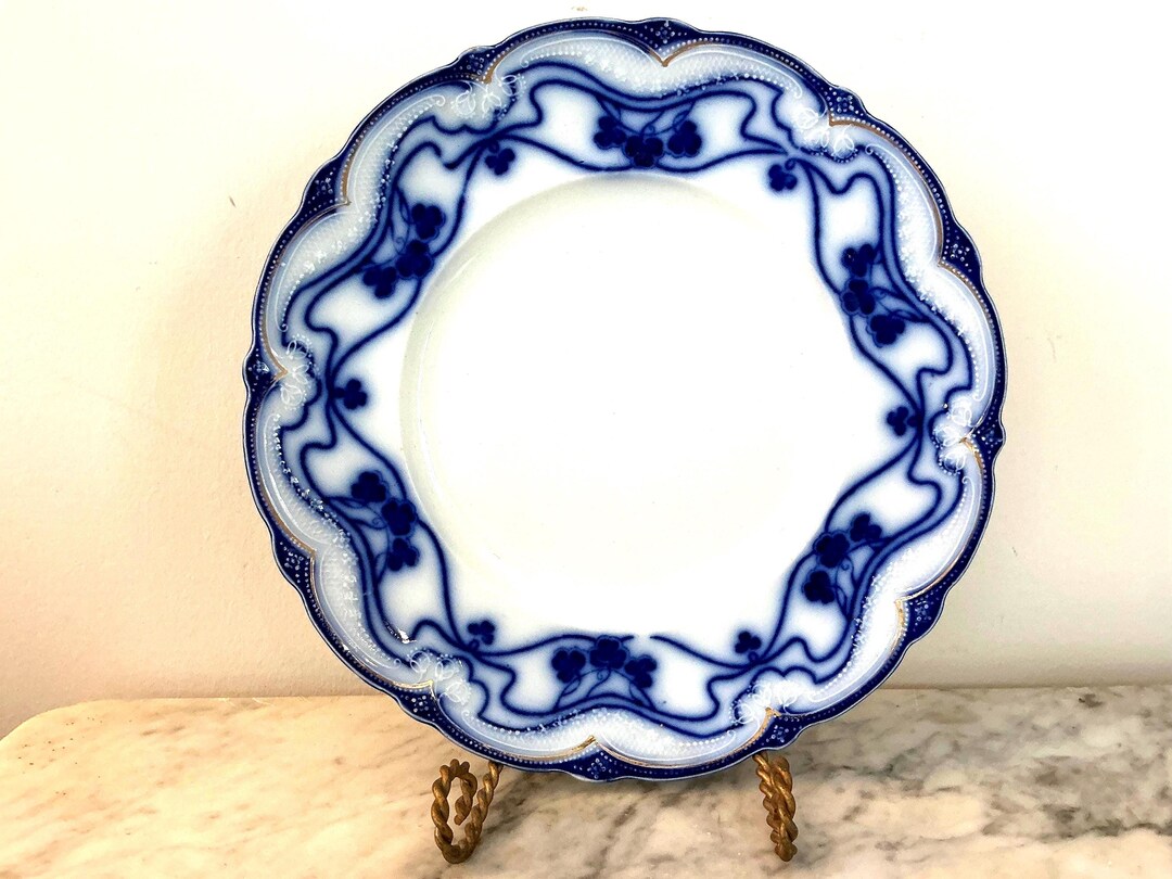 Antique Flow Blue Decorative Plate Made in England by Wood and Sons ...