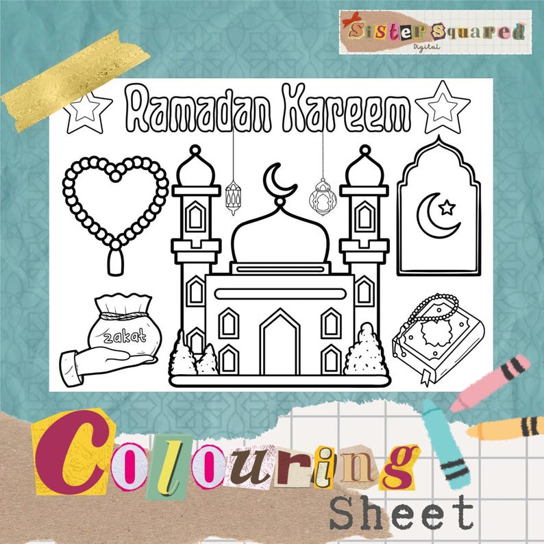 Ramadan Kareem Colouring Page - Etsy