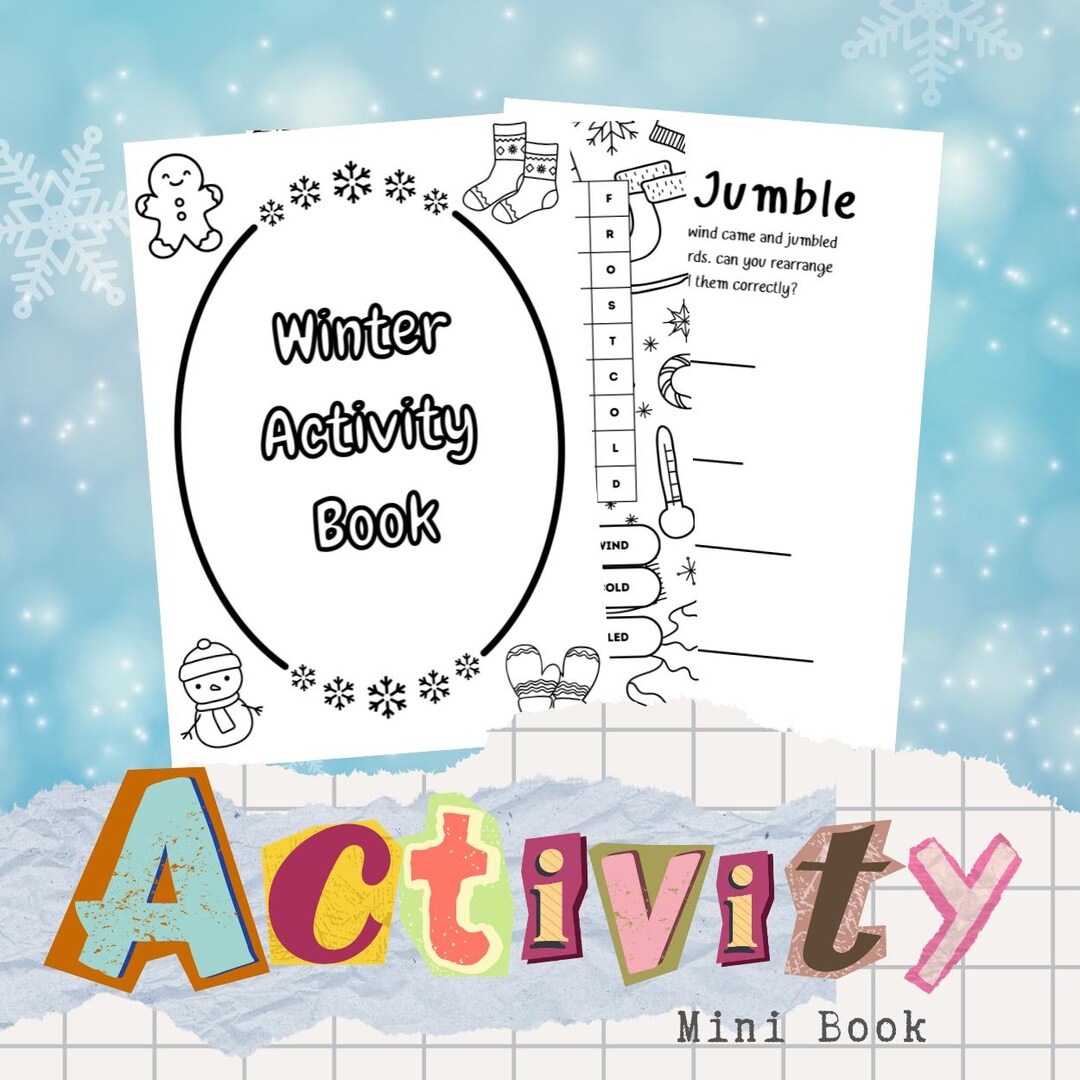 Winter Activity Book, Kids Printable Games (PDF Download) - Etsy