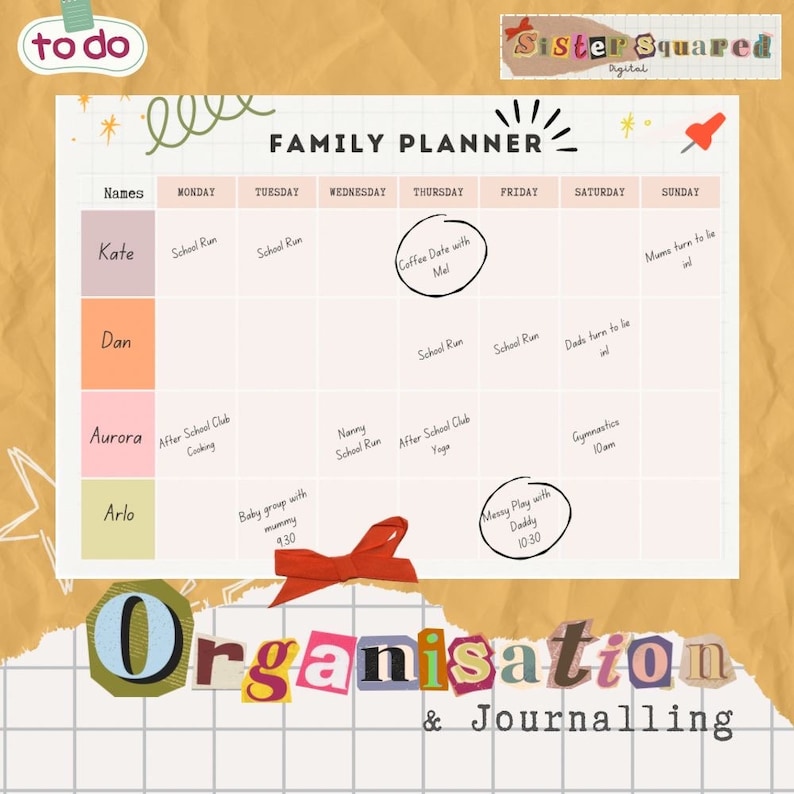 Downloadable Printable Family Weekly Planner | Organise Your Week ...