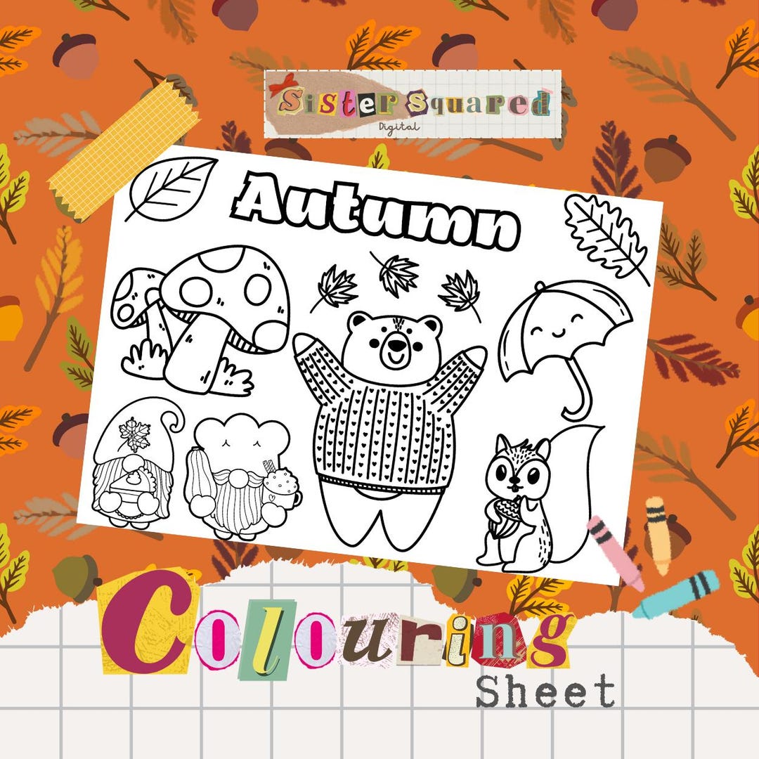 Autumn Colouring Page - Etsy