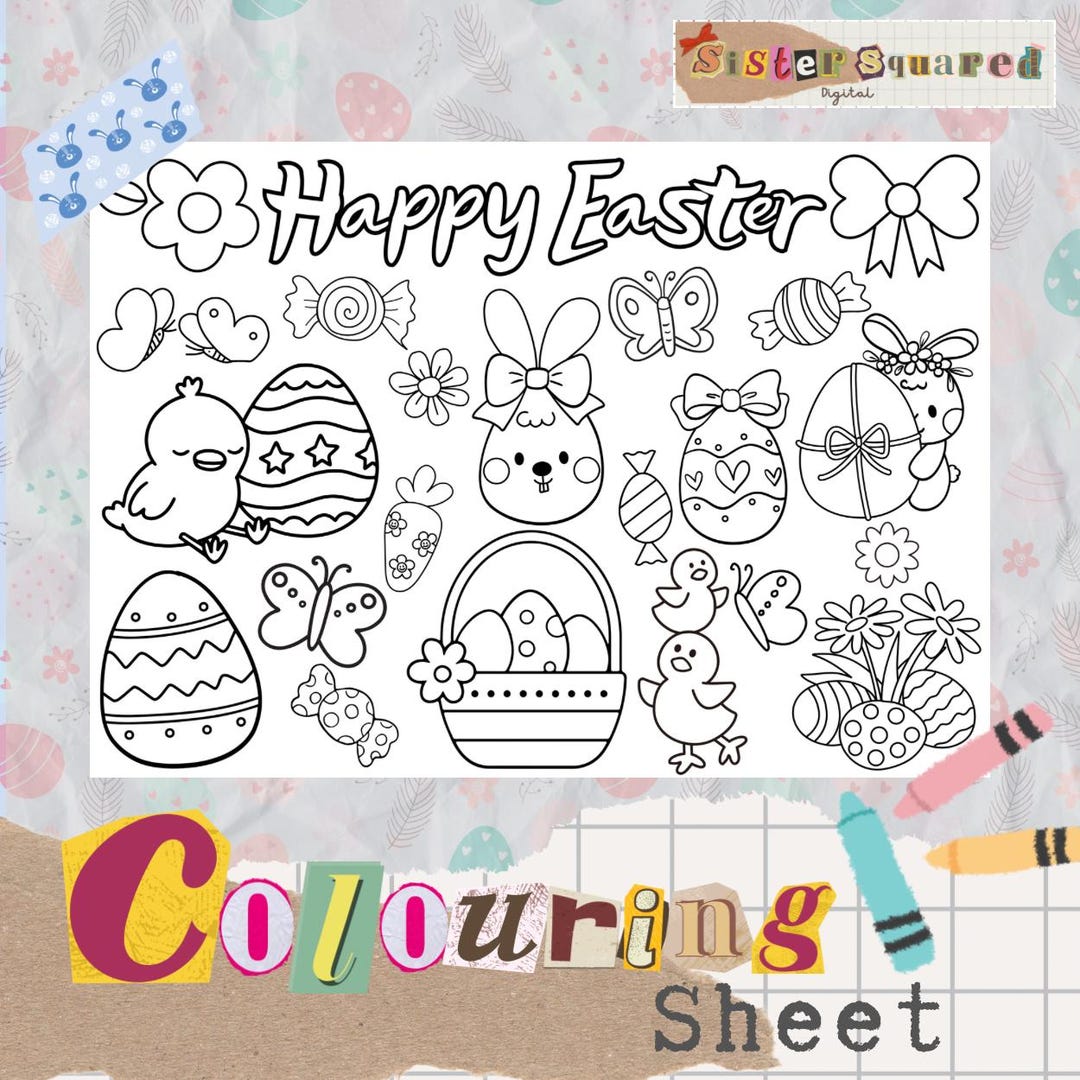 Easter Colouring Page - Etsy