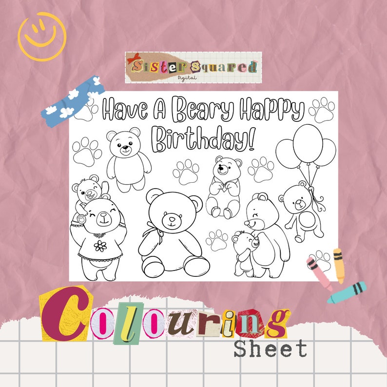 Have A Beary Happy Birthday Instant Download - Etsy