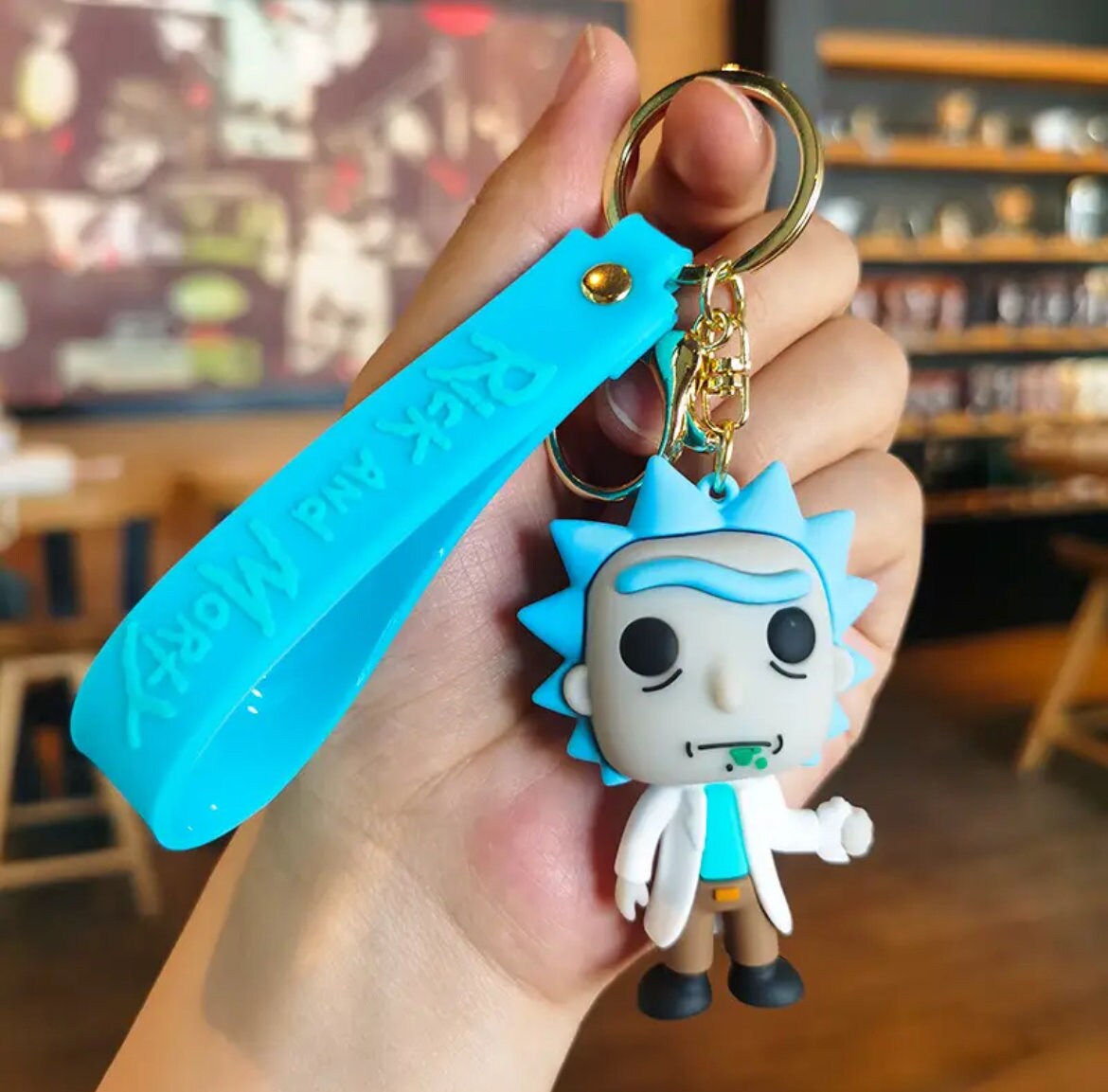 Mini Cute Aesthetic Rick and Morty Keyring Keychain Anime Cartoon ...