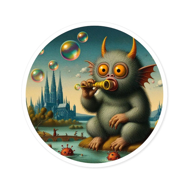 Monsters Blowing Bubbles Series - Etsy