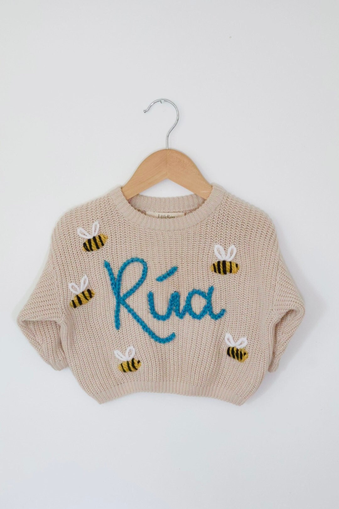 Personalised Knit Baby Sweater With Bumble Bees - Etsy