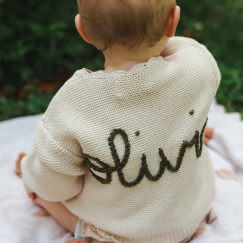 Girl Embroidered Cardigan - Etsy UK