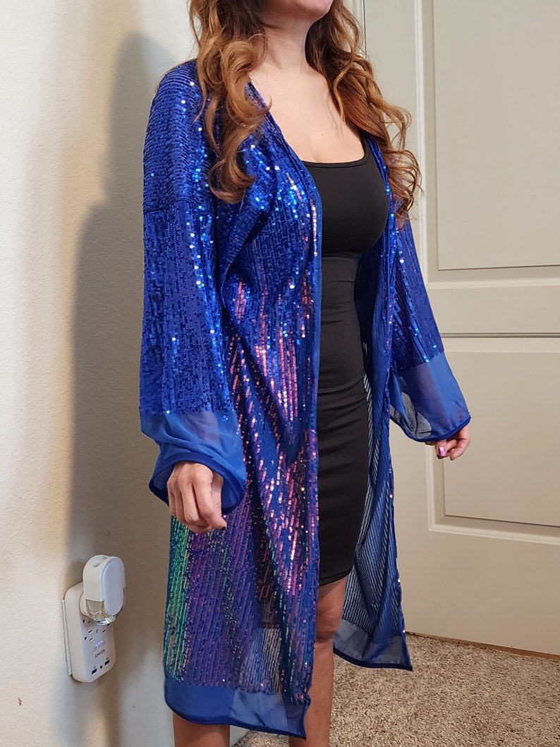 Raves, Festivals, Sequin Robe, Sequin Duster, Sequin Kimono, Party ...
