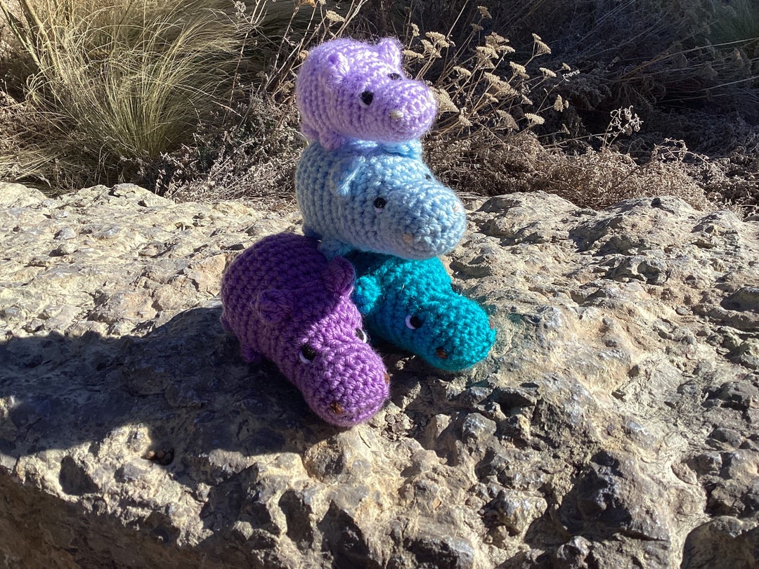 Handmade Crochet Amigurumi Mini Hippo (custom Color) - Etsy