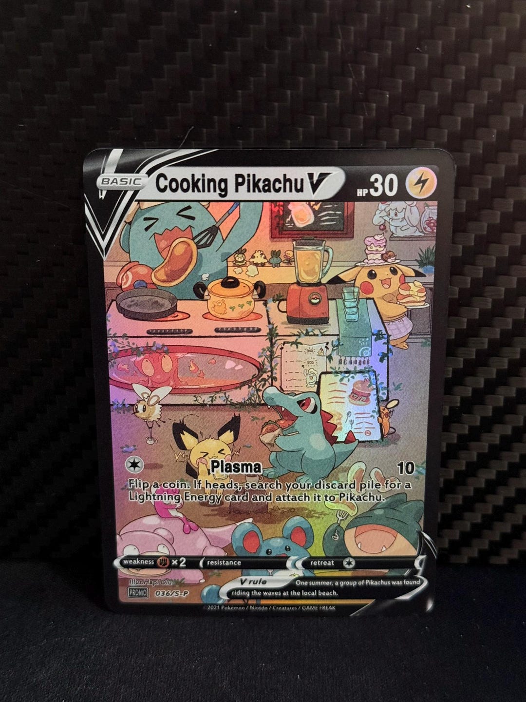 Custom Cards [ENG] - Cooking Pikachu - Holographic - Etsy