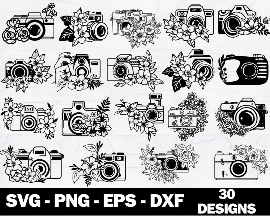 Camera SVG, Floral Camera SVG, Camera Svg Photography, Camera Svg With ...
