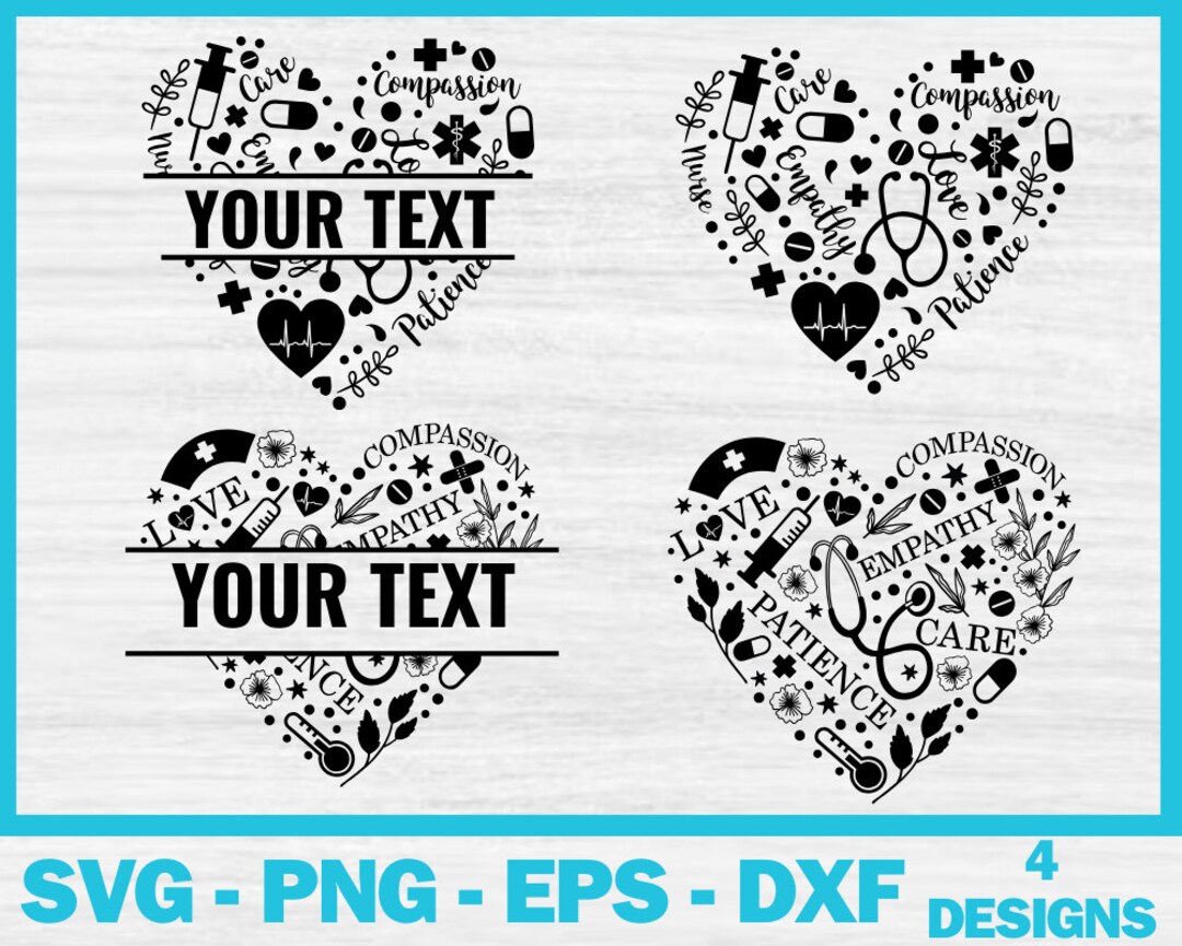 Nurse Adjectives and Icons Svg, Files for Cutting Machines, Digital ...