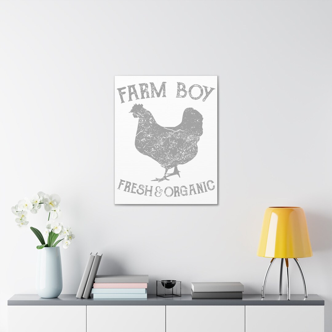 Farm Boy Organic Farmer Life Inspired Grocery Store Chicken Wall Art ...