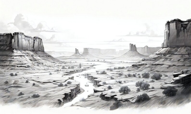 Moab Valley Majesty: Digital Landscape Art - Evocative Desert Scenery ...