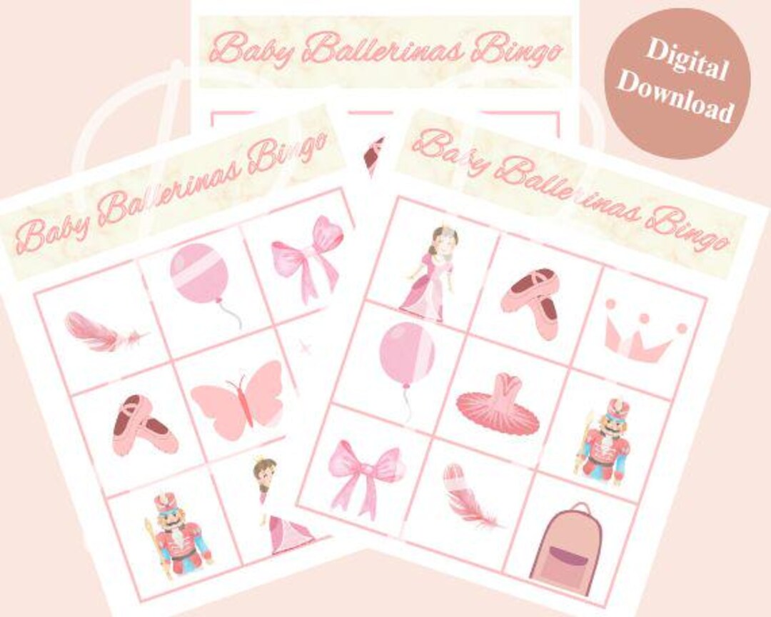 30 X Ballerina Bingo Cards, Printable Birthday Ballet Bingo, Birthday ...